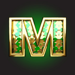 M golden letter Royalty Free Vector Image - VectorStock