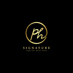 P h ph initial letter handwritten signature logo Vector Image