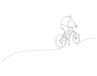 Single line drawing of motocross rider conquer Vector Image