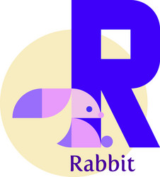 Letter r for rabbit cartoon alphabet for children Vector Image