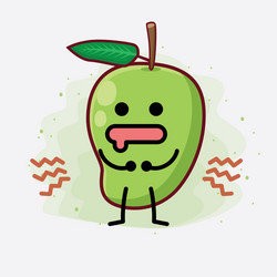 Mango fruit cartoon mascot character with crying Vector Image