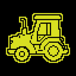 Pixel silhouette icon trailer for transporting Vector Image