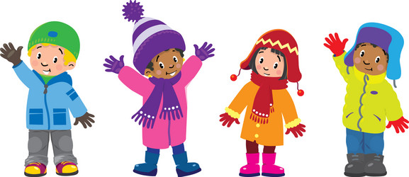 Children In Winter Clipart