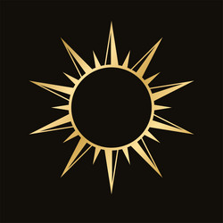 Golden celestial sun icon logo simple modern Vector Image