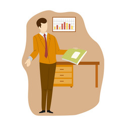 Man entrepreneur and office employee standing Vector Image