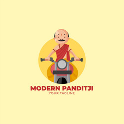 Pandit ji sundar lal mascot logo Royalty Free Vector Image