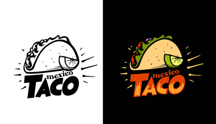 Taco food logo design Royalty Free Vector Image