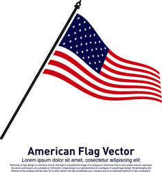Waving american flag logo design Royalty Free Vector Image