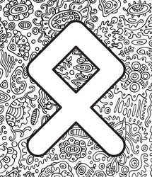 Ancient scandinavian rune sowuli with doodle Vector Image