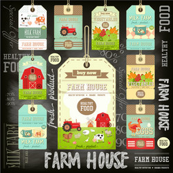 Farm house poster Royalty Free Vector Image - VectorStock