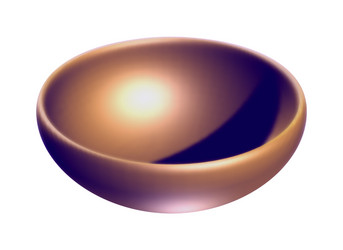 Gold bowl realistic isolated Royalty Free Vector Image