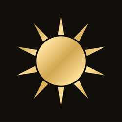 Golden celestial sun icon logo frame simple Vector Image