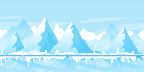Ice cave in mountains cartoon background cavern Vector Image