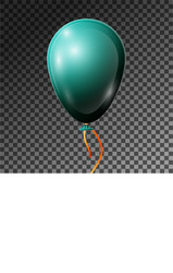 Realistic jade balloon with ribbon isolated Vector Image