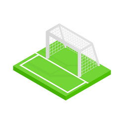 Soccer goal post 3d football goalpost with net Vector Image
