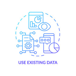 Use existing data turquoise concept icon Vector Image