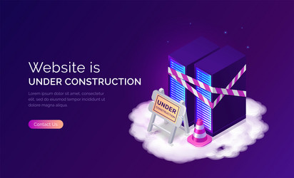 Website under construction landing page Royalty Free Vector