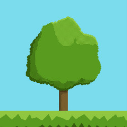 Pixel art nature elements Royalty Free Vector Image