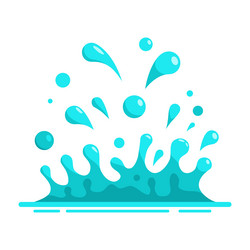Water splash in the flat cartoon style isolated Vector Image