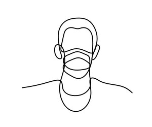 Abstract mask as line drawing on white background Vector Image