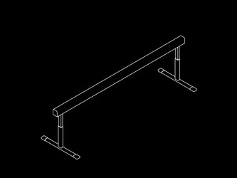 Balance beam outline front view Royalty Free Vector Image