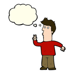 Cartoon man signaling with hand thought Royalty Free Vector