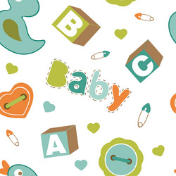 Colorful baby boy pattern Royalty Free Vector Image