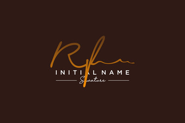 Initial rf signature logo template hand drawn Vector Image