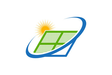 Solar screen logo design Royalty Free Vector Image