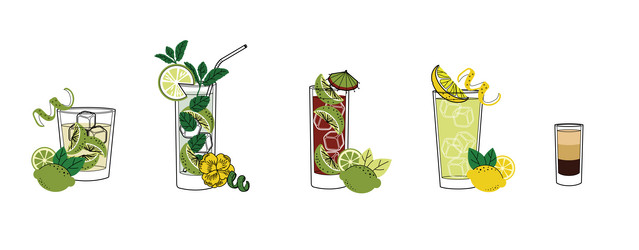 Alcohol drink line art bellini Royalty Free Vector Image