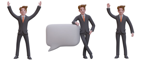 American man rising up hands ready to work Vector Image