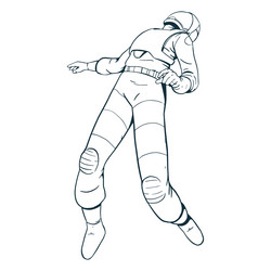 Cool top view astronaut colored Royalty Free Vector Image