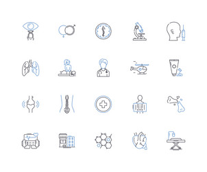 Trauma center line icons collection emergency Vector Image