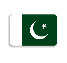 Rounded rectangle flag of pakistan Royalty Free Vector Image