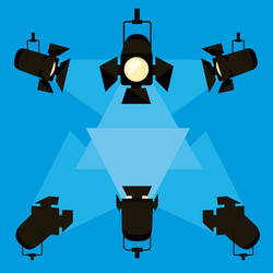 Spotlights symbol collection Royalty Free Vector Image