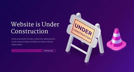 Website under construction landing page Royalty Free Vector
