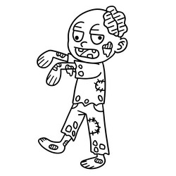 Zombie rocker isolated coloring page for kids Vector Image