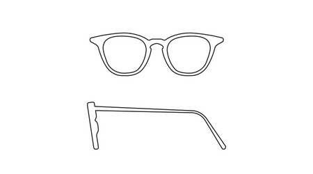 Black glasses frame front and side view Royalty Free Vector