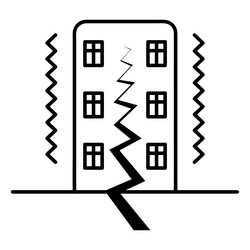 Earthquake Black And White Cartoon