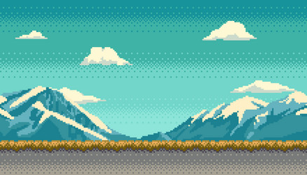 Pixel art game background underground cave Vector Image