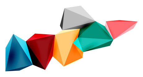 3d low poly triangle design elements Royalty Free Vector