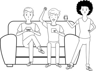 Videogames and millennials cartoons Royalty Free Vector