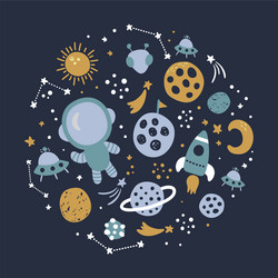 Space circle Royalty Free Vector Image - VectorStock