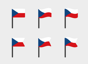 Czech flag icons set symbols Royalty Free Vector Image
