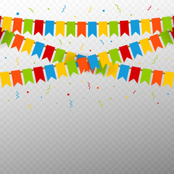 Multicolored bright buntings flags garlands Vector Image