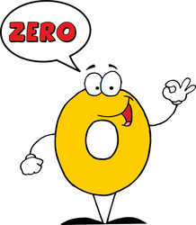 Funny cartoon numbers-0 Royalty Free Vector Image