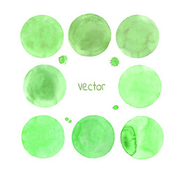 Green isolated watercolor paint circle Royalty Free Vector