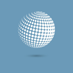 Abstract halftone effect 3d sphere Royalty Free Vector Image