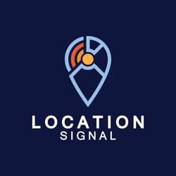 Pointer map with wifi internet signal location Vector Image