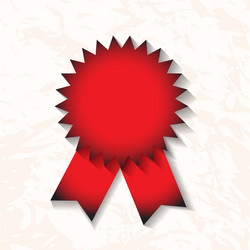 Red award badge with ribbon Royalty Free Vector Image